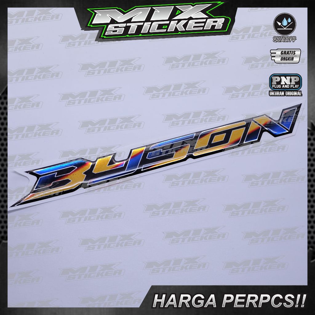 Jual emblem timbul yamaha byson / emblem titanium byson / emblem custom ...