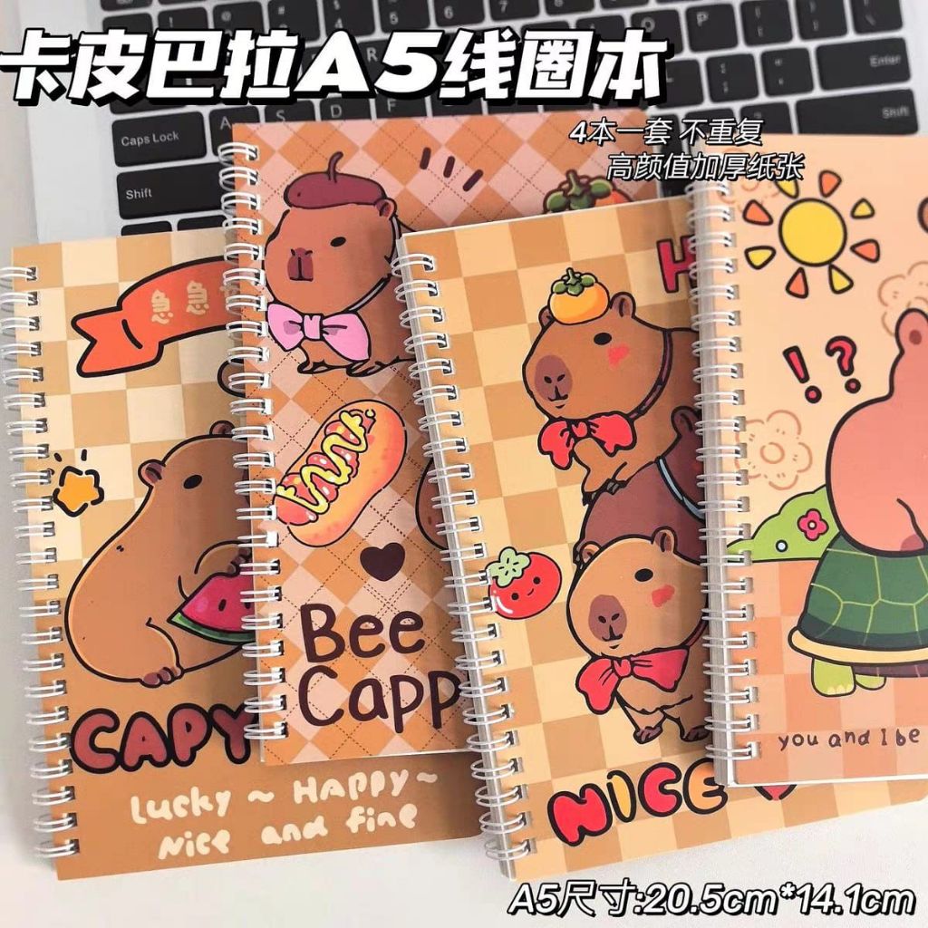 Jual BELLA NOTEBOOK BUKU A5 RING STICKY NOTE BOOK RING CAPYBARA ...