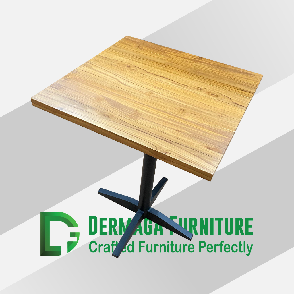 Jual PRE ORDER MEJA CAFE KAKI BESI KAYU JATI FINISHING MEJA CAFE RESTO ...