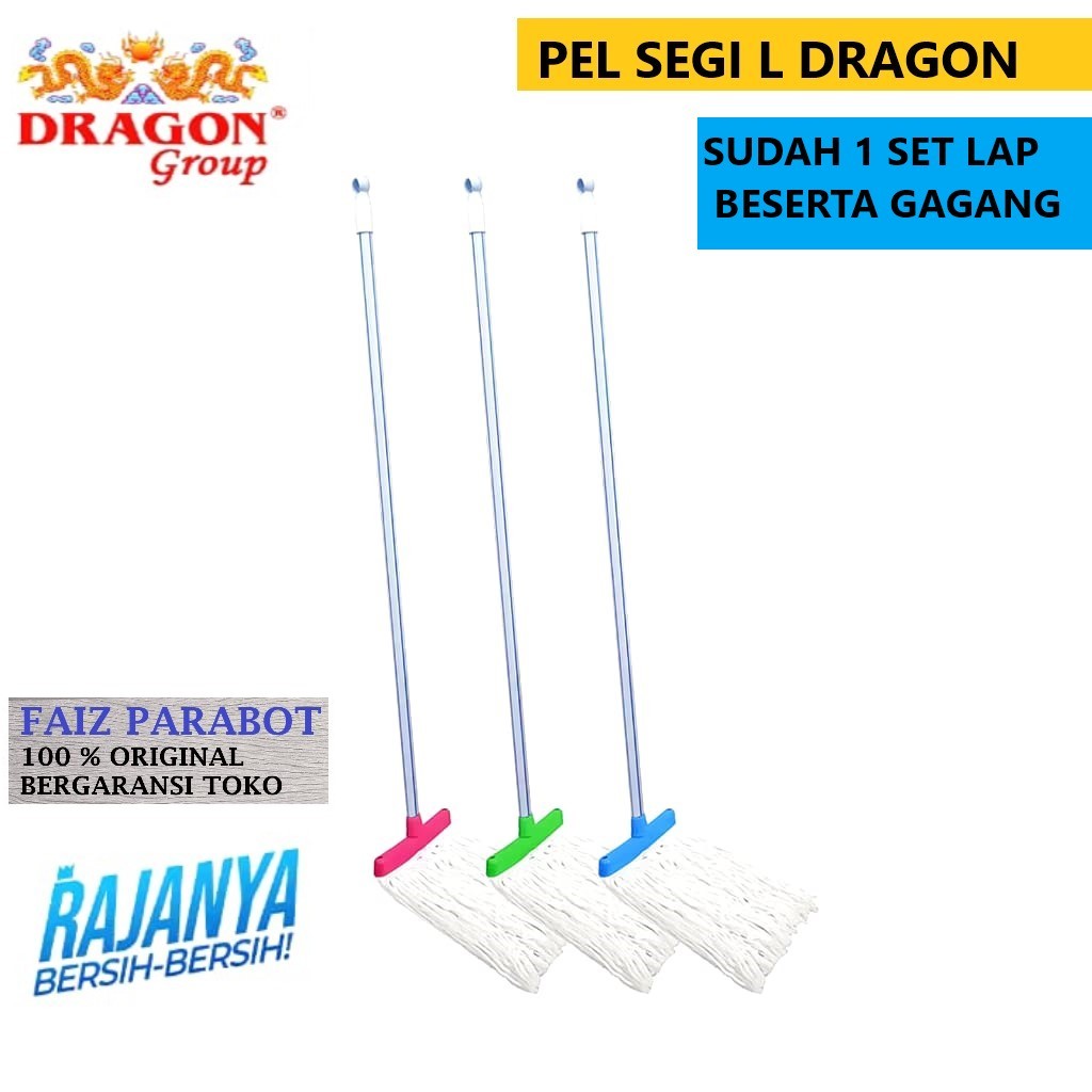 Jual DRAGON Mop Pel Segi L Alat Pel Lantai 110 cm Pembersih Lantai ...