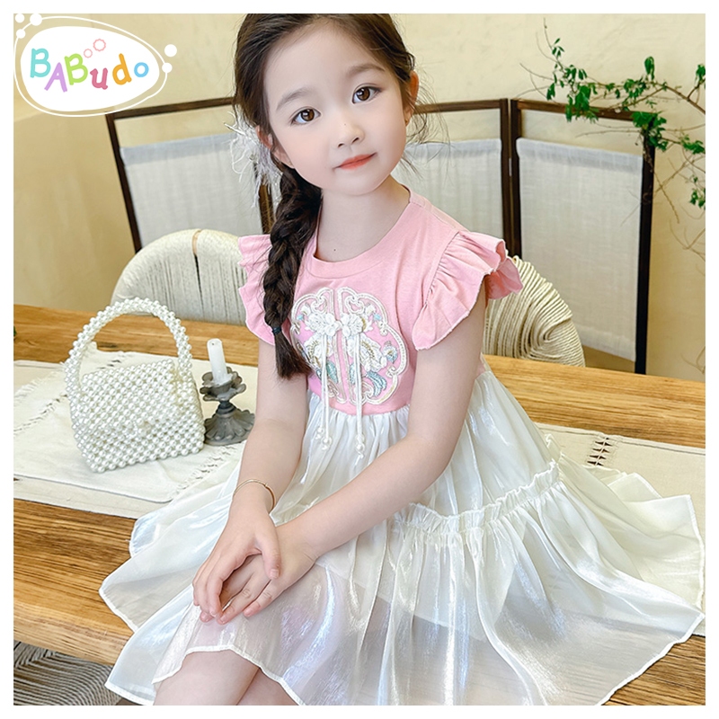 Jual Gaun Anak Perempuan Gaun Putri LenganBengkak Gaun Cina Baru Gaun ...