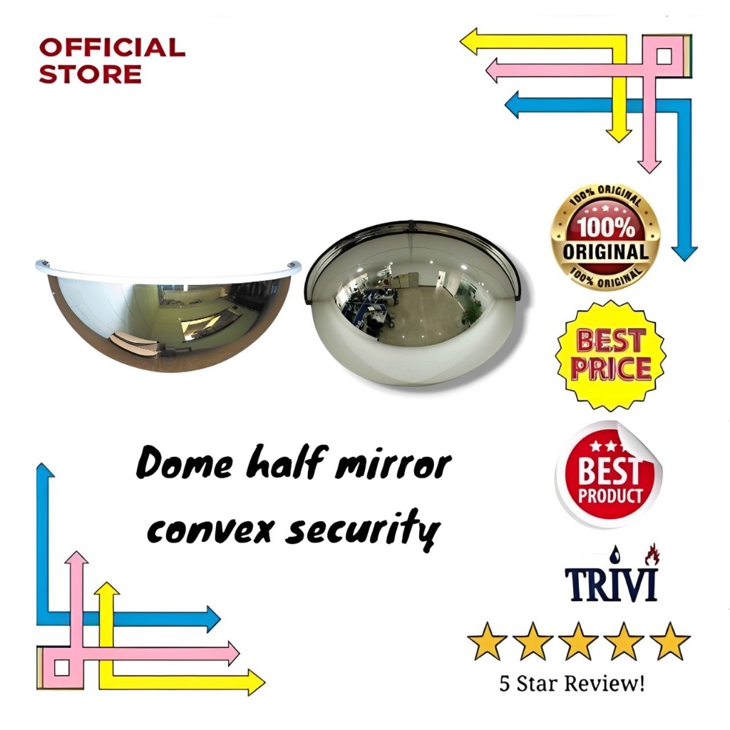 Jual Dome halfmirror convex security, cermin cembung persimpangan 180 ...