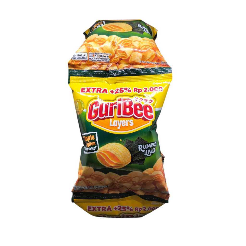 Jual GuriBee Rumput Laut 20gr - Renceng Isi 10 Pcs | Shopee Indonesia