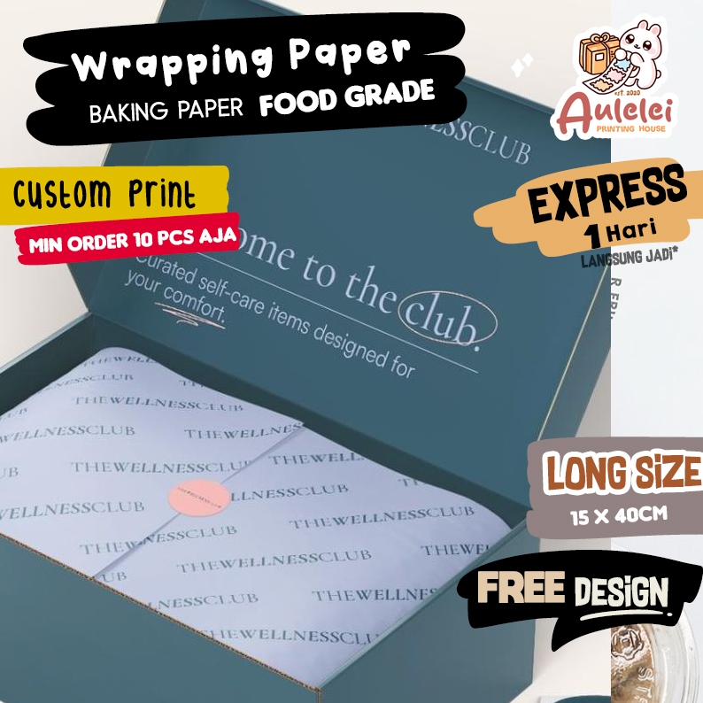 Jual (15x40cm) Wrapping Paper CUSTOM Paket Olshop/ Kertas Roti/Kertas ...
