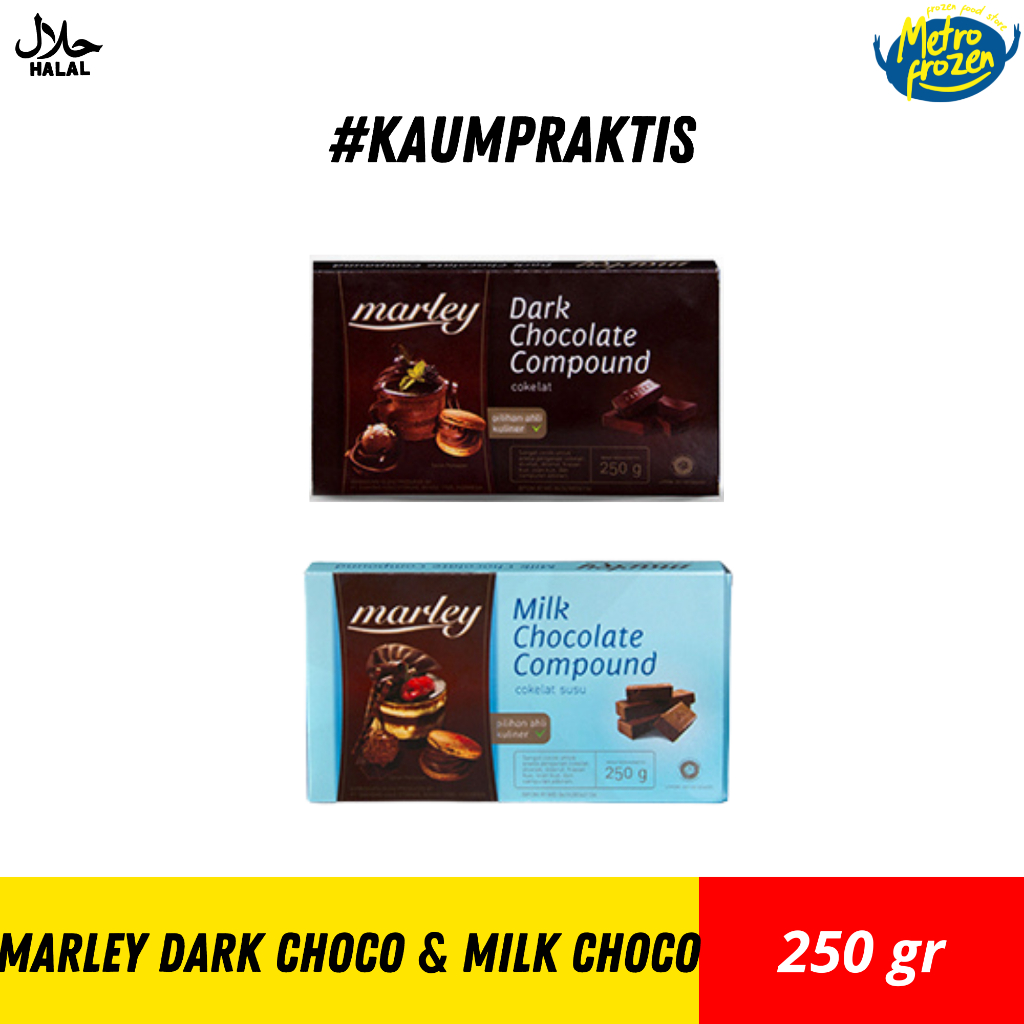 Jual MARLEY Choco Dark & Milk 250gr //milk chocolate compound //dark ...