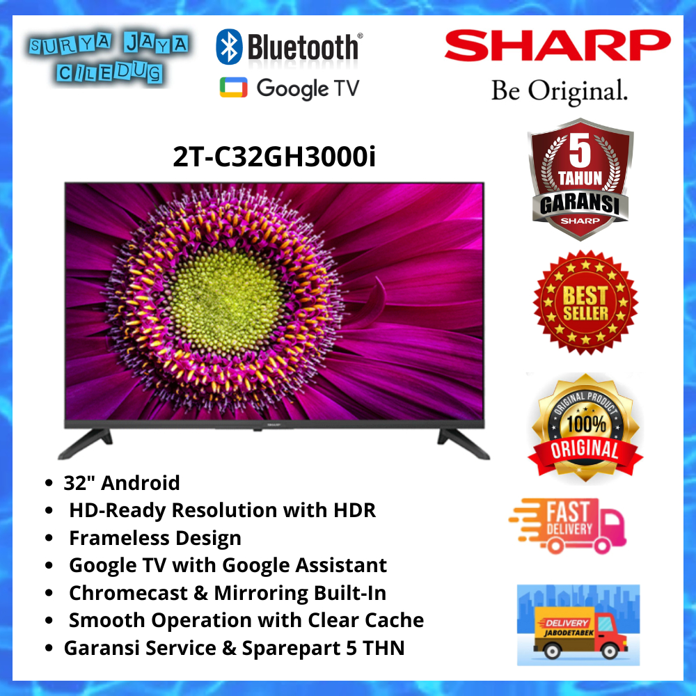 Jual SHARP LED TV 2T-C32GH3000i | 32 Inch Google Android TV | Shopee ...