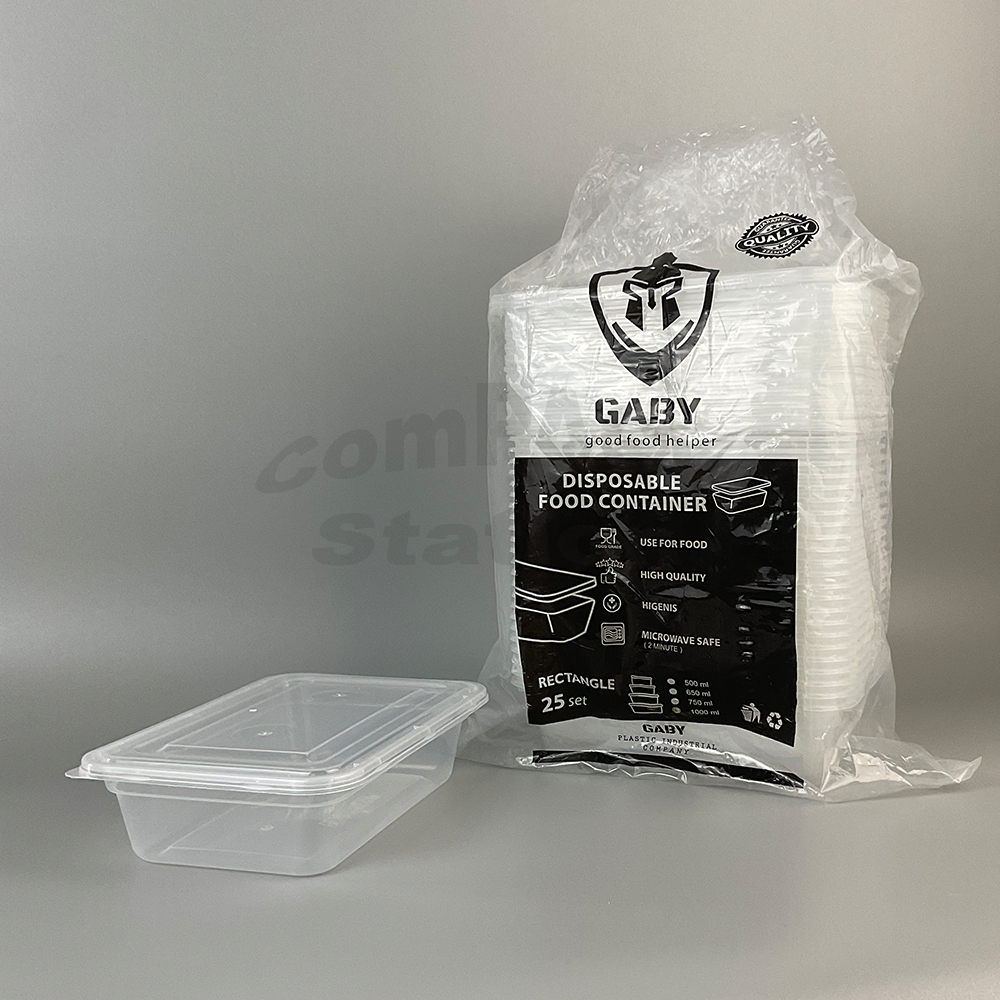 Jual GABY Thinwall Persegi Panjang Bening 650ml isi 25 pcs | Shopee Indonesia