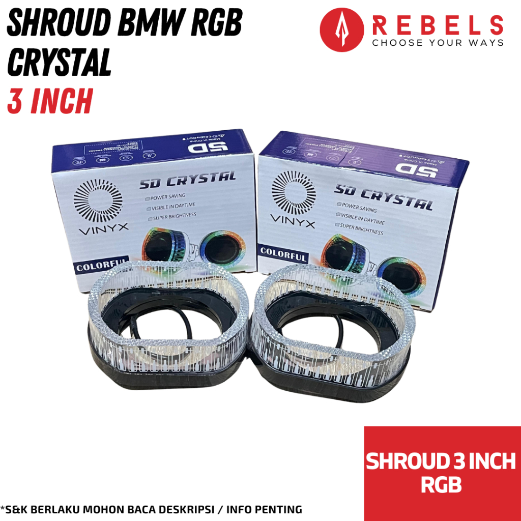 Jual Shroud RGB 5D Glory Crystal 3 Inch BMW Bluetooth App Original ...