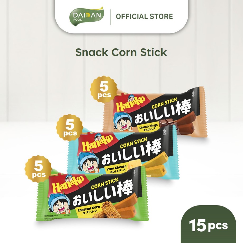 Jual Snack Hanako Corn Stick Mix Variants Small Pack 15 pcs | Shopee ...