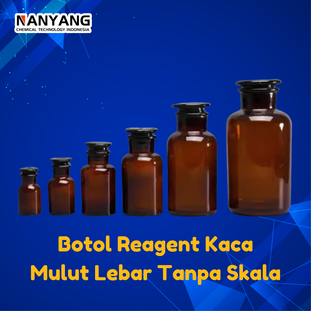 Jual Botol Reagen Kaca Mulut Lebar Coklat Tanpa Skala Clear Amber Glass Reagent Bottle Wide ...
