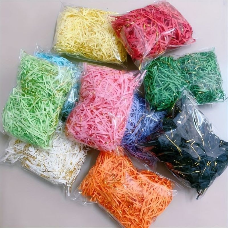 Jual kertas cacah warna warni shredded paper untuk isian hampers ...