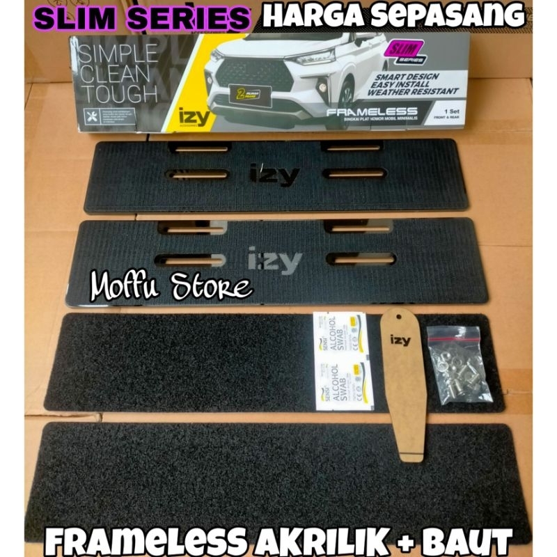 Jual IZY FRAMELESS Tempat Plat Nomor Mobil SLIM SERIES AKRILIK ACRILIC ...