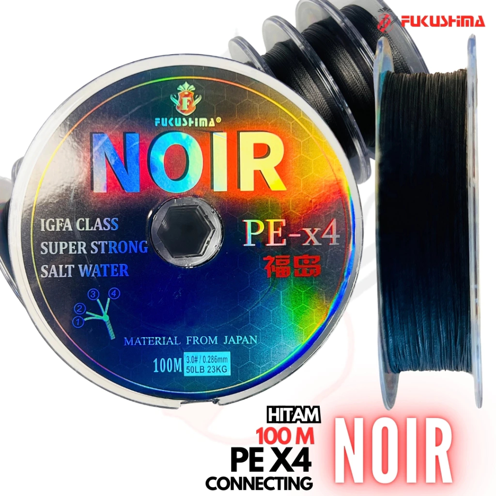 Jual Senar Benang PE X4 100 Meter Connecting Warna Hitam Noir Fukushima ...