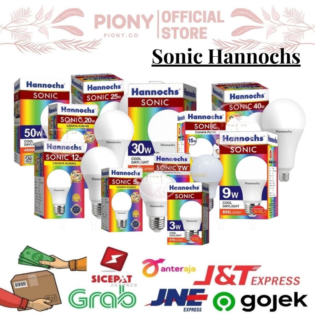 Jual HANNOCHS SONIC LED 3WATT 5WATT 7WATT 9WATT 12WATT 15WATT GARANSI 1 TAHUN | Shopee Indonesia