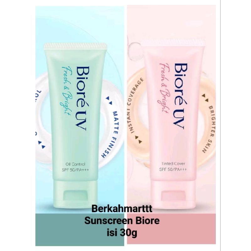 Jual Sunscreen Biore UV Fresh&Bright Instant Cover Oil Control SPF 50 ...