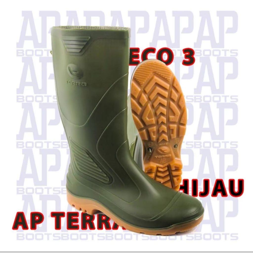 Jual Sepatu AP Terra Boot ECO 3 Boots Hijau Karet Tinggi Panjang Anti Slip Safety Proyek ...