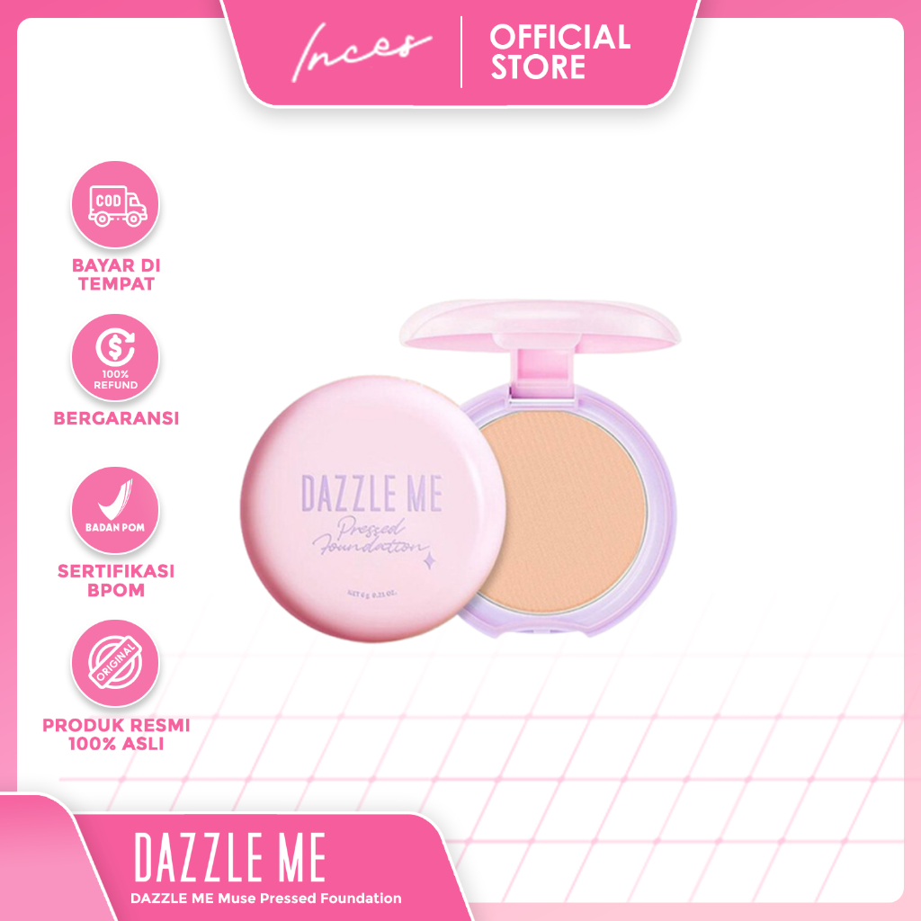 Jual 𝓲𝓷𝓬𝓮𝓼 - DAZZLE ME Muse Pressed Foundation | Long Lasting Matte ...