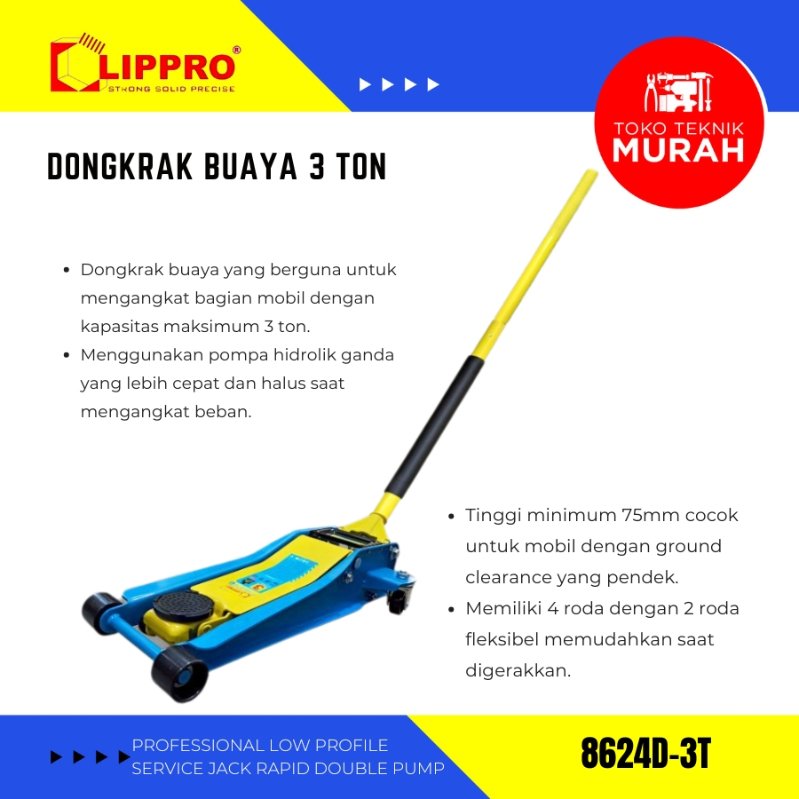 Jual Lippro Dongkrak Buaya 3 Ton CEPER LIPPRO 2 PUMP 8624D-3T Mobil ...