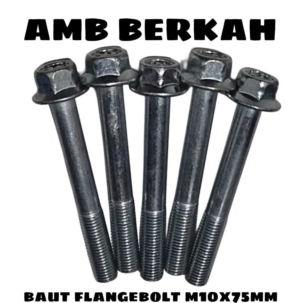 Jual BAUT FLANGE BOLT M10X75 ( KUNCI 14 PNJNG 7,5CM ) | Shopee Indonesia