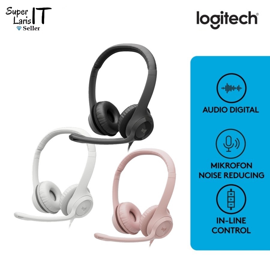 Jual Logitech H390 Headset Stereo USB Mikrofon Noise-Cancelling ...