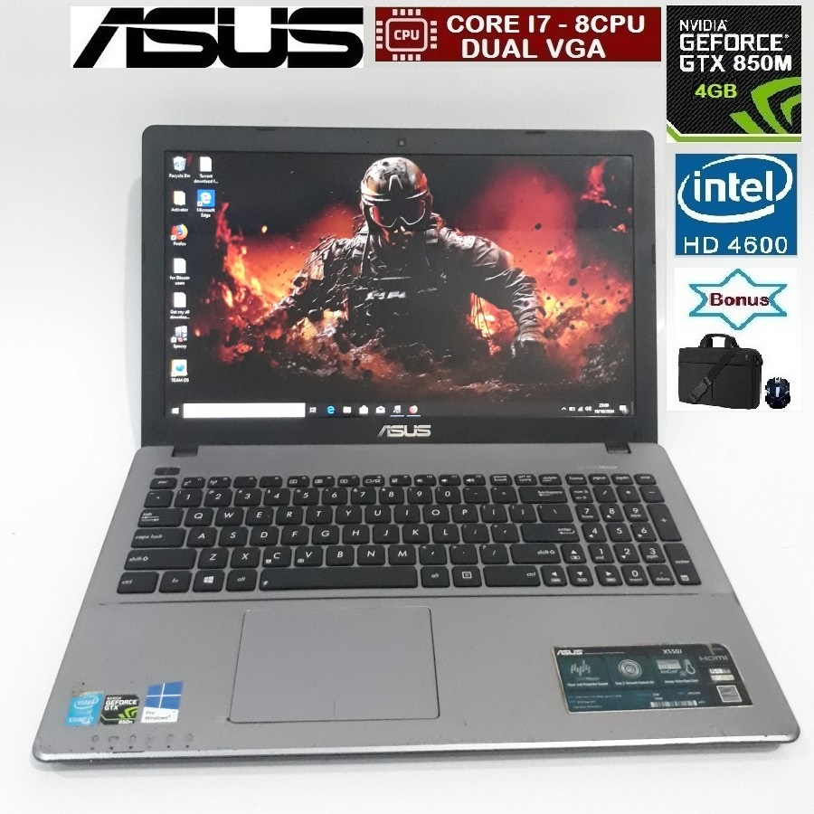 Jual LAPTOP GAMING DESAIN ASUS CORE I7 RAM 16GB SSD 512GB DUAL VGA NVDIA GTX | Shopee Indonesia