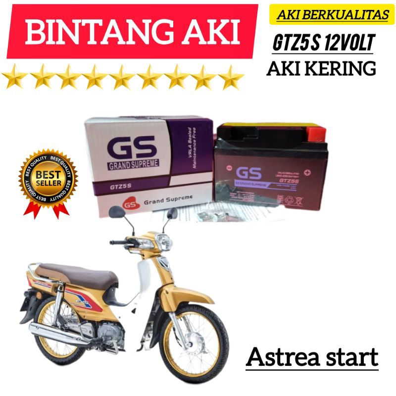 Jual Aki Motor Astrea Start Aki Motor GS Grand Supreme Aki kering Accu ...