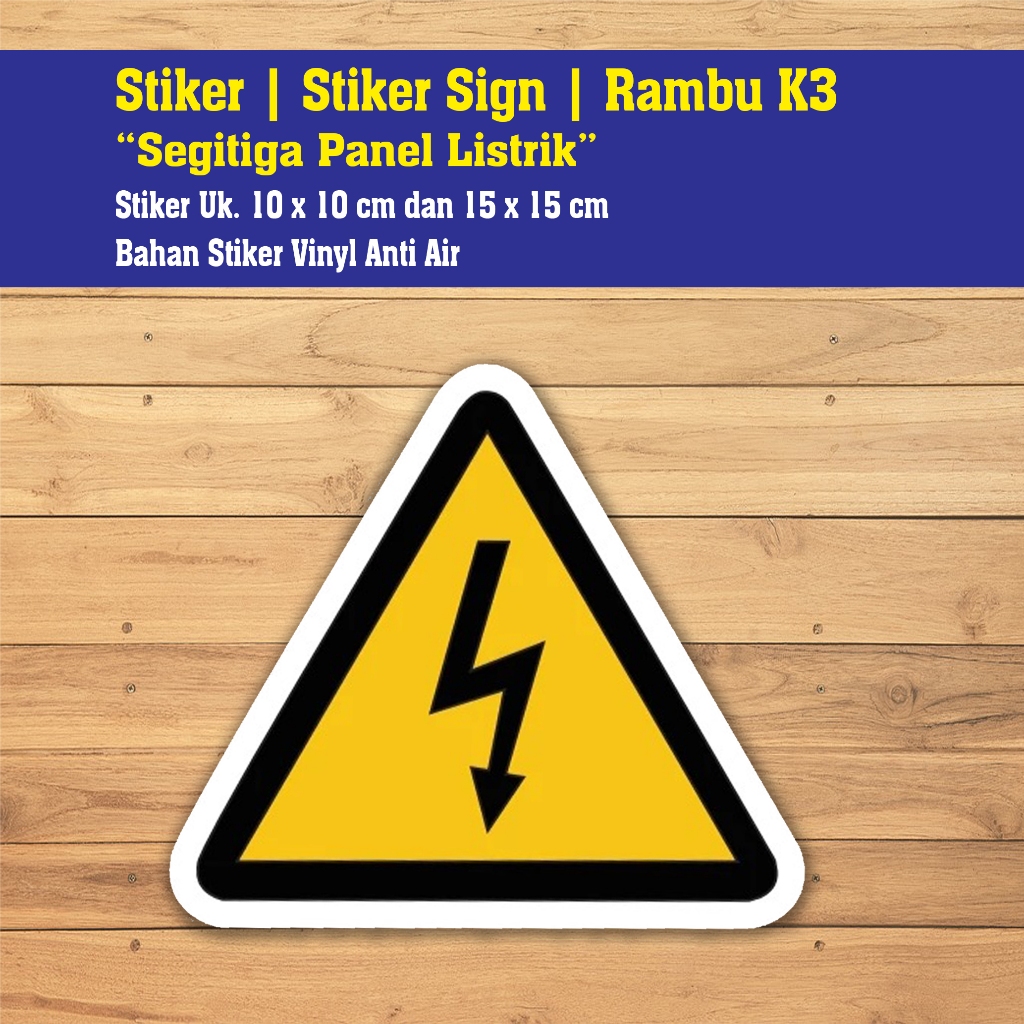 Jual STIKER VINYL SEGITIGA PANEL LISTRIK Uk. 15 x 15 CM SIGN RAMBU K3 ...
