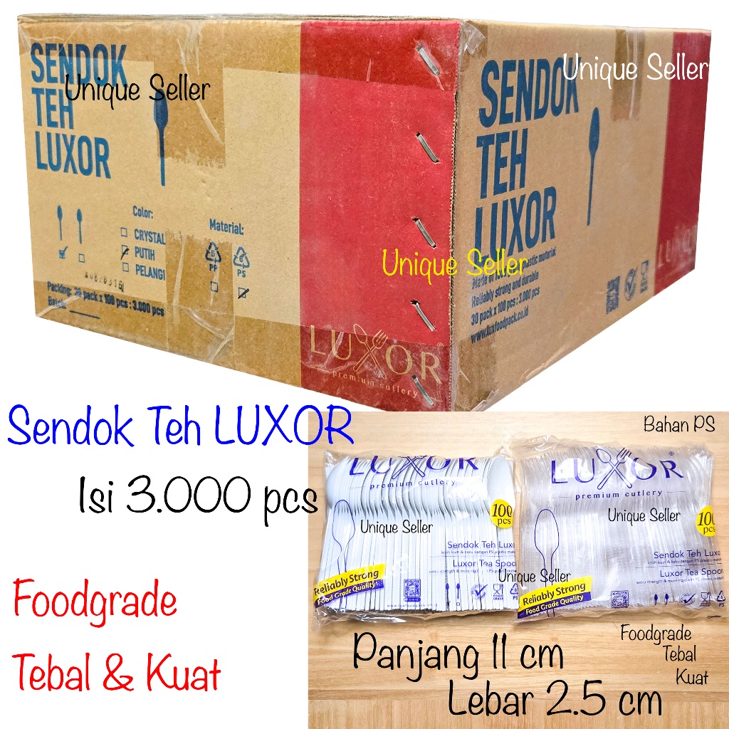 Jual [1Dus] Sendok Teh Plastik LUXOR Putih Bening / Sendok Puding ...