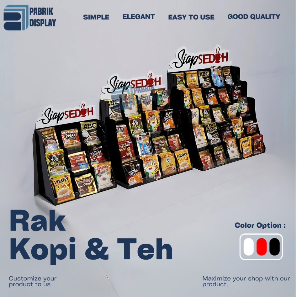 Jual Akrilik Display Kopi | Susu | Teh Sachet | Rak Kopi Akrilik ...