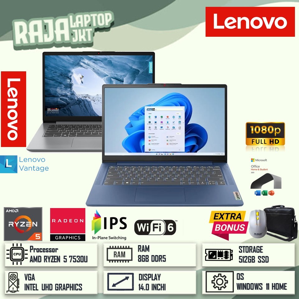 Jual Laptop Murah Lenovo Ideapad slim 3i 14 Intel core i3 1215U Ram 8Gb Ssd 256Gb 14 Full hd ...