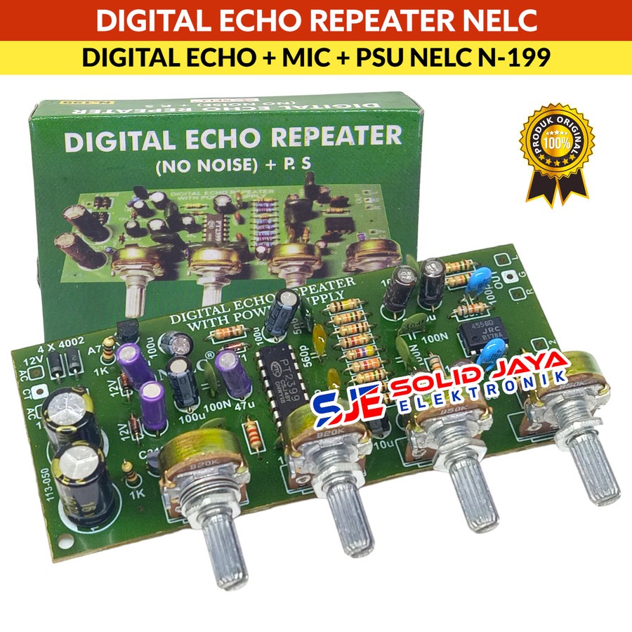 Jual KIT DIGITAL ECHO REPEATER NELC N-199 PLUS PSU KARAOKE MIC MIK REPEAT ECHO 4 POTENSIO ...