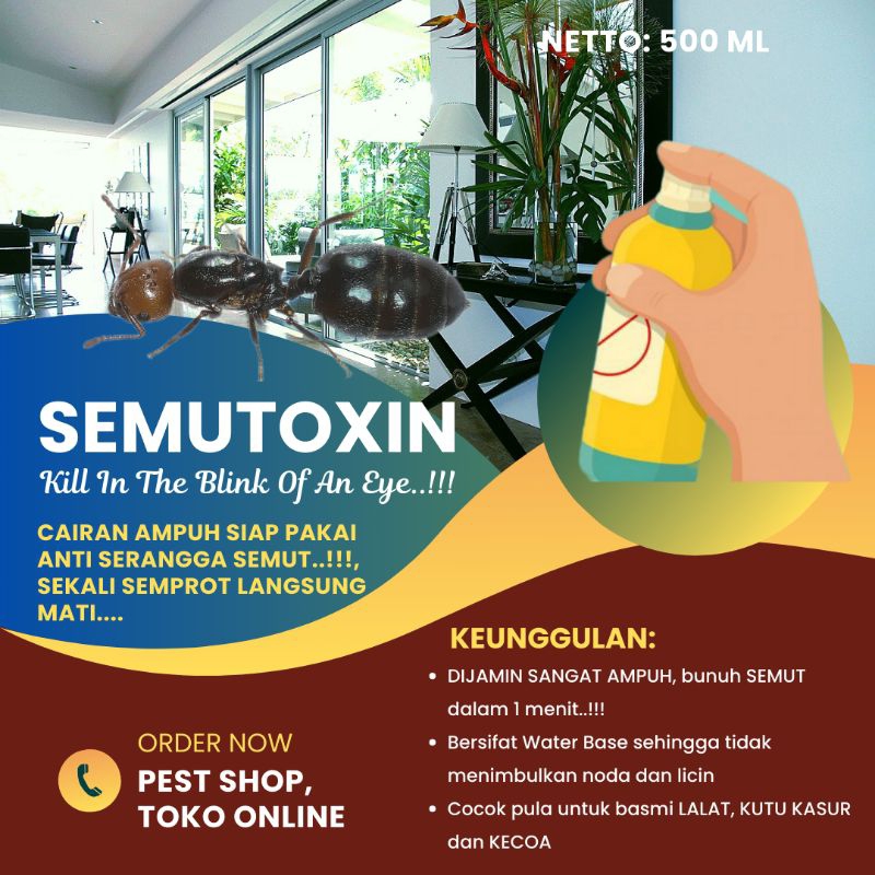 Jual SEMUTOXIN Anti Semut Spray/ Semprot/ Cair 500 ml, MURAH, AMAN ...