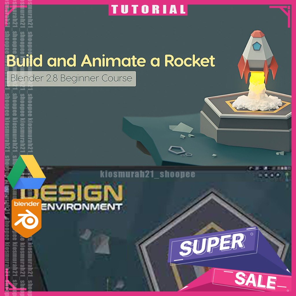 Jual Blender 3D - Build and Animate a Low Poly Rocket in Blender 2.8 for Beginners 3D Blender ...