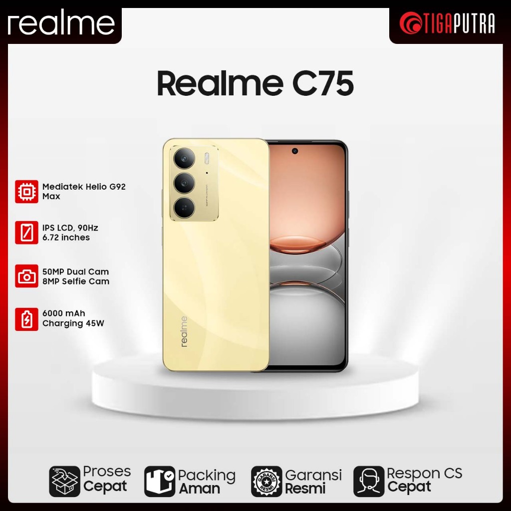 Jual Realme C75 (RAM 8GB, ROM 128/256GB, IP69 Waterproof, 6000 mAh ...