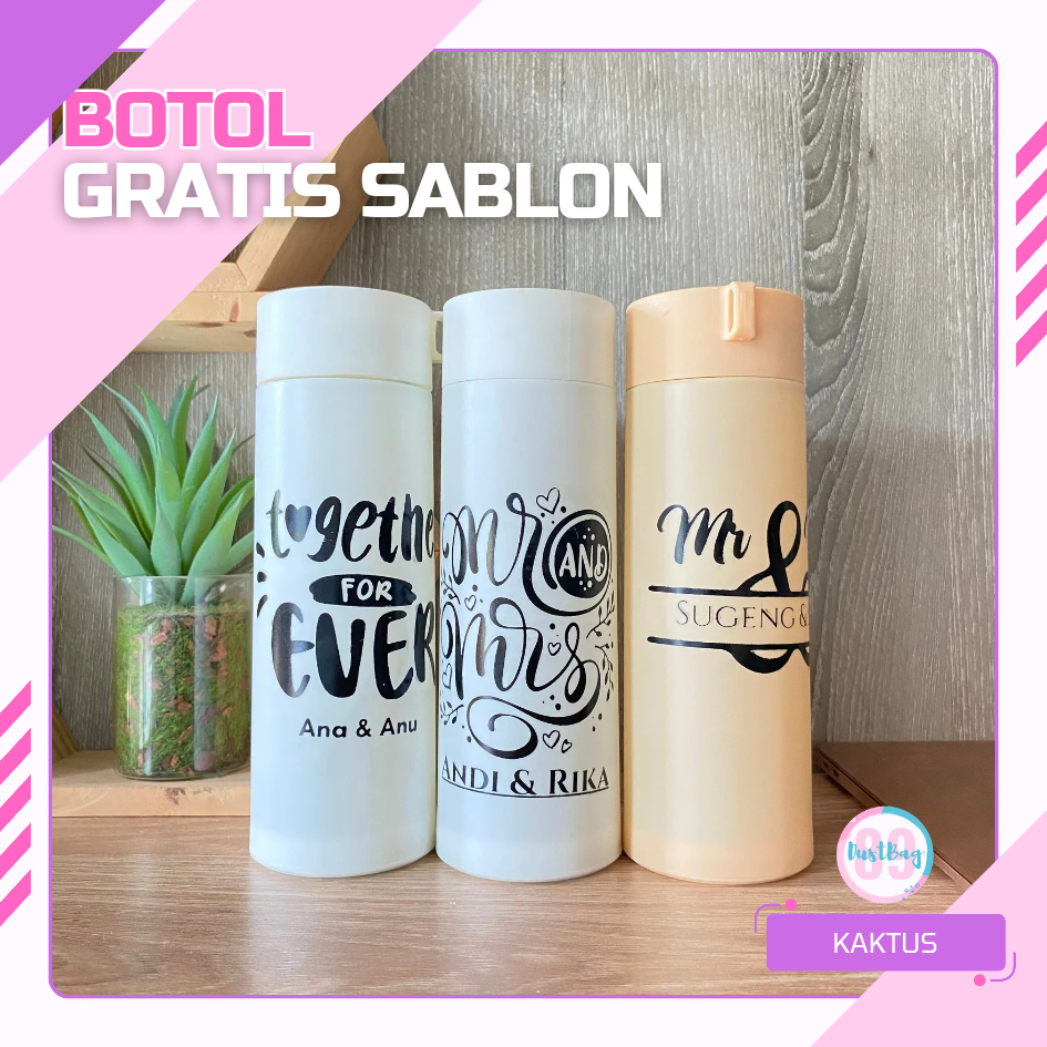 Jual BISA DI SABLON BOTOL KACA TUMBLR AESTHETIC SOUVENIR WEDDING ULTAH ...