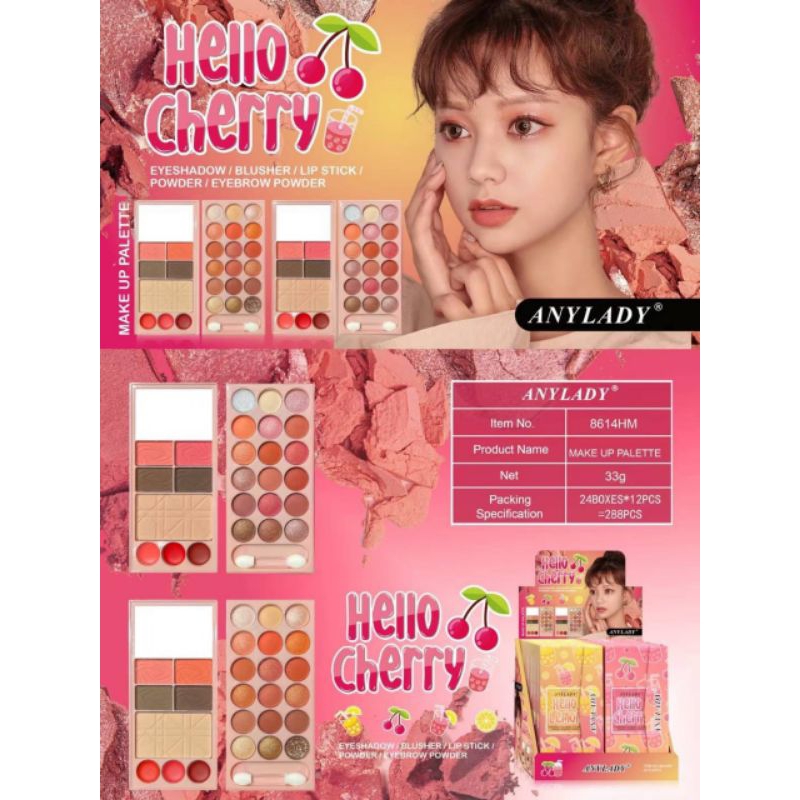 Jual EYESHADOW HELLO CHERRY LEMON PALLETE LENGKAP/EYESEDOW BUKU 8614HM | Shopee Indonesia