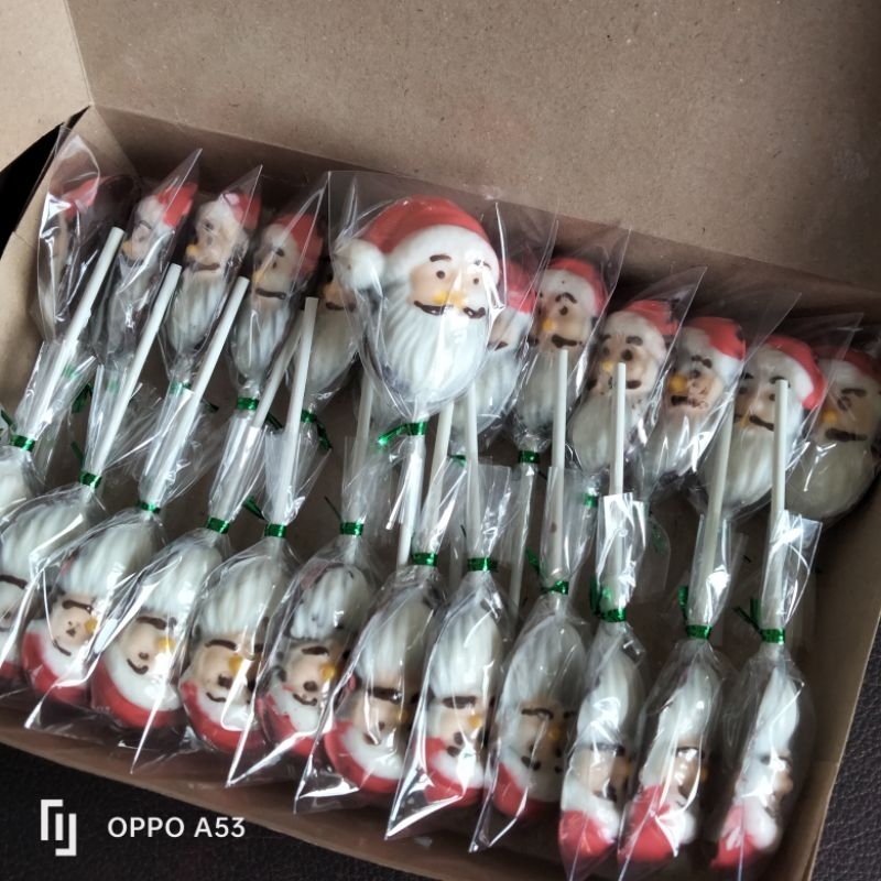 Jual cokelat lolipop santa clause/pohon natal (sekotak 10pc) | Shopee ...