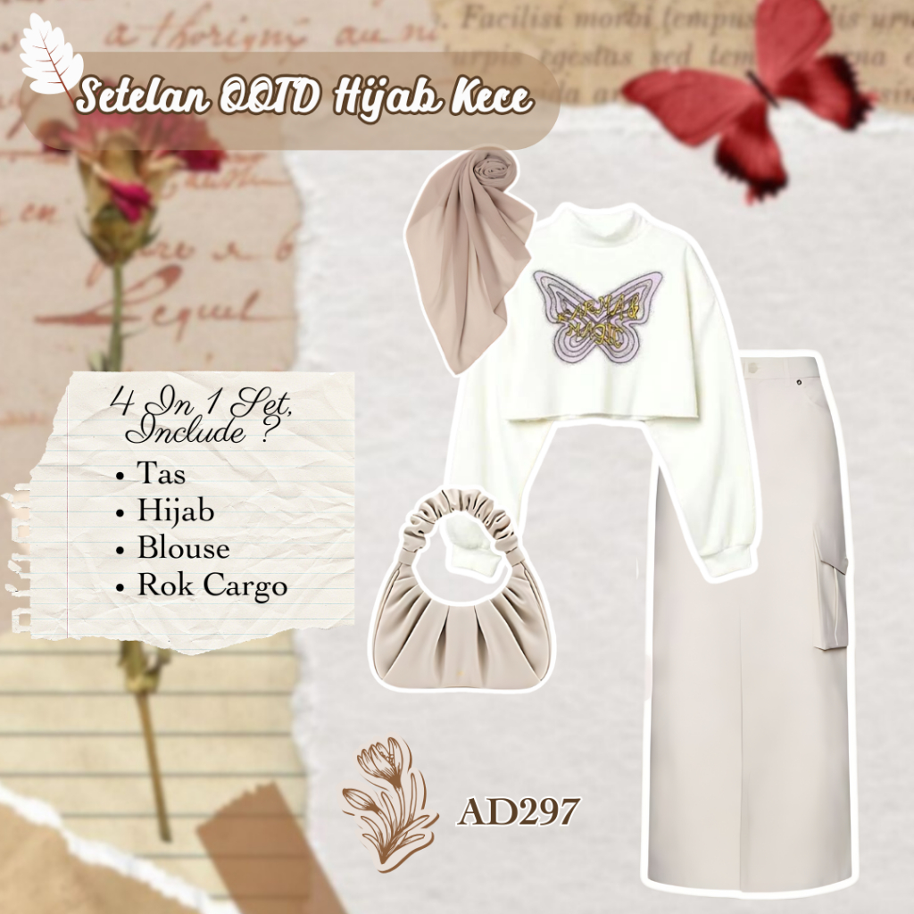 Jual OOTD One Set Outfit Kece Berhijab 4 In 1 Set Kekinian Korean Style ...