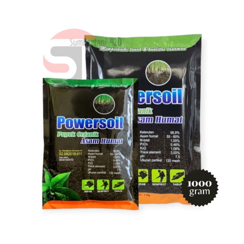 Jual POWERSOIL 1kg Pupuk Organik Asam Humat Humic acid 60% Pembenah Tanah Pupuk Organik Asam ...
