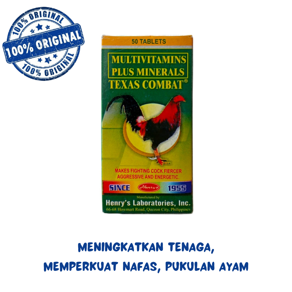 Jual TEXAS COMBAT 50 TABLETS - Super Multivitamin Vitamin Suplemen Ayam ...