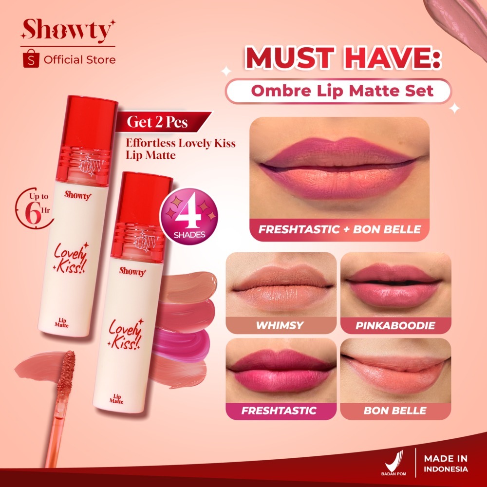 Jual Showty Special Ombre Package Effortless Lovely Kiss Lip Matte ...