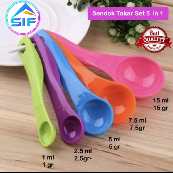 Jual Sendok Takaran Set Sendok Takar 5 in 1 Sendok Gram Susu Kopi Bumbu ...