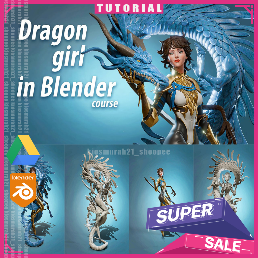 Jual Blender 3D - Udemy - Dragon girl in Blender course 3D Blender Tutorial | Shopee Indonesia