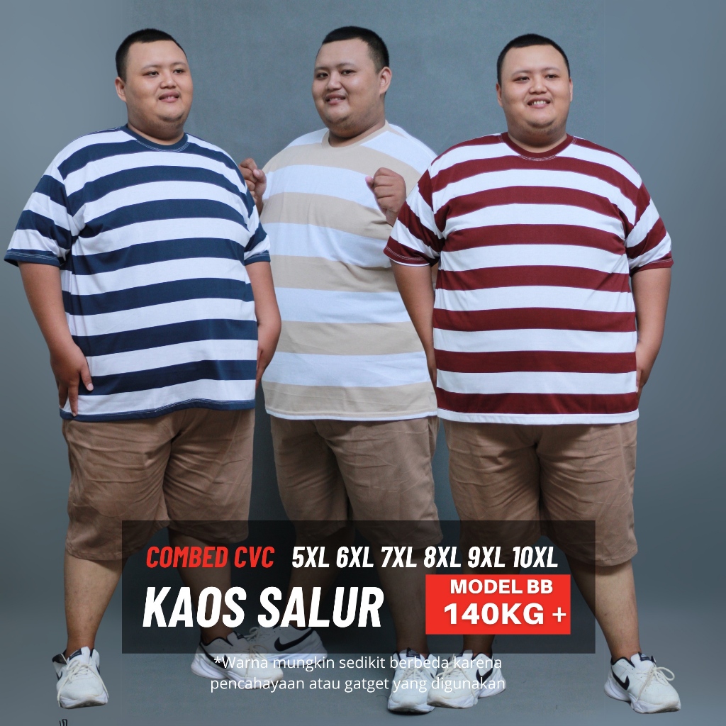 Jual ICW Kaos Stripe Pria Jumbo XXL XXXL XXXXL 2XL 3XL 6XL 7XL 8XL 9XL ...