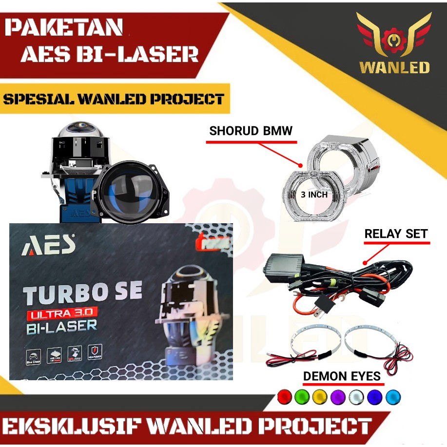 Jual Paketan aes Bi-laser Bi led Projector AES Turbo SE Ultra Cooler 3 ...