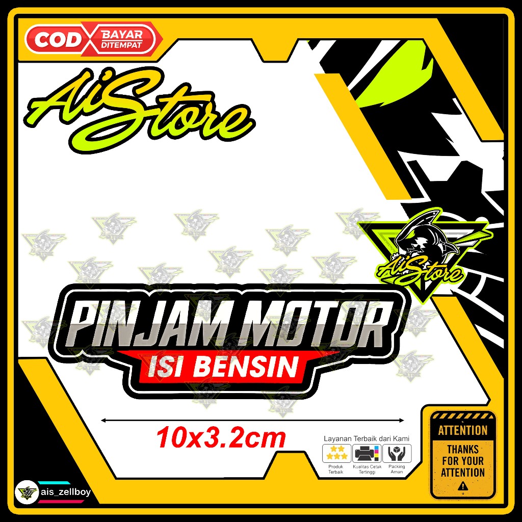 Jual Stiker Pinjam Motor Isi Bensin | Shopee Indonesia