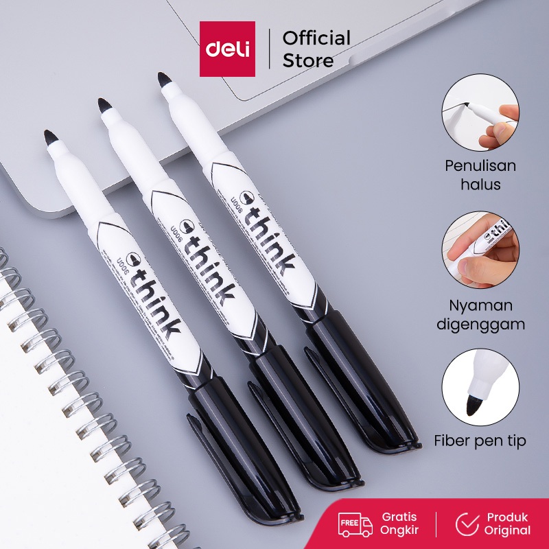 Jual Deli Spidol Papan Tulis / Dry Erase Marker Tinta Hitam Warna ...