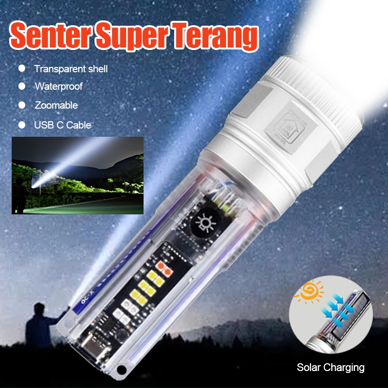 Jual Anbolt X36 Senter Super Terang 100000 lm Ori Anti Air Senter Laser jarak jauh Transparent ...