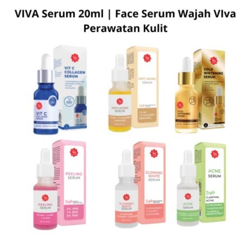 Jual VIVA FACE SERUM WAJAH 20 ML | ACNE | ANTI AGING | PEELING ...