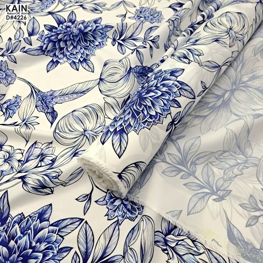 Jual Kain Katun / Kain Katun Print CVC D-4226 (Per 0.5 meter) | Shopee ...